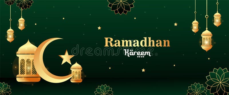 Realistic Ramadan Horizontal Banner Stock Vector - Illustration of ...