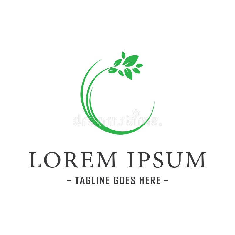 Circular Branch Logo, Green Leaf Circle Stock Vector - Illustration of ...