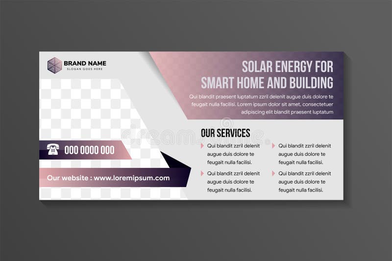 Solar Energy for Smart Home Web Banner Design Template. Stock Vector ...