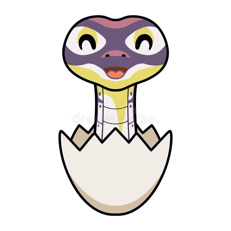 Cute Banana Pastel Ball Python Cartoon Inside an Egg Stock Vector ...