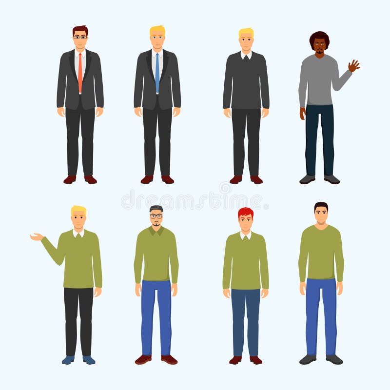 Smart Guy Office Man Character Set, Employer and Employee Stock Vector ...