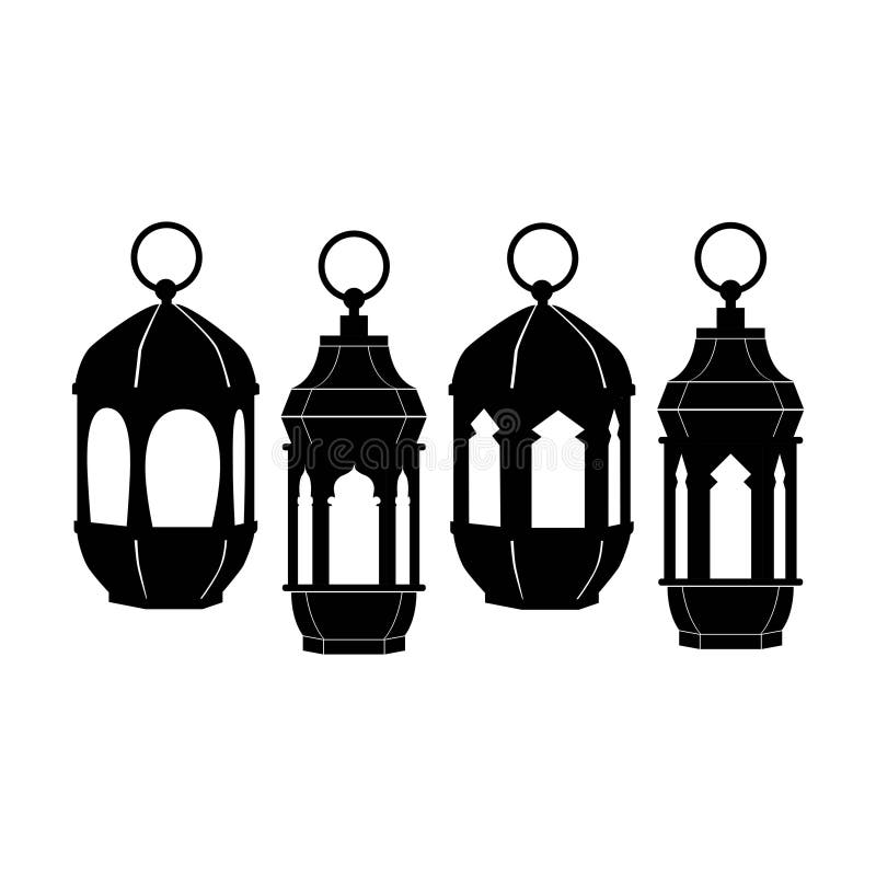 Set Isolated Illustration of Lantern Shadow for Editable. Stock Vector ...