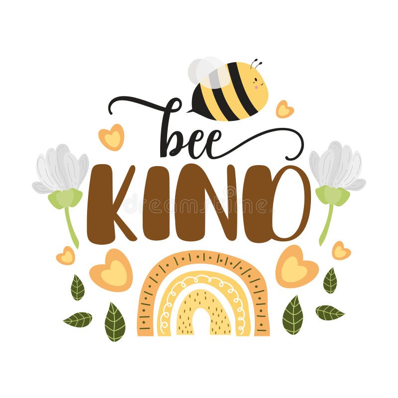 Motivational Inspirational Quotes Design with Bees Illustration. Honey ...