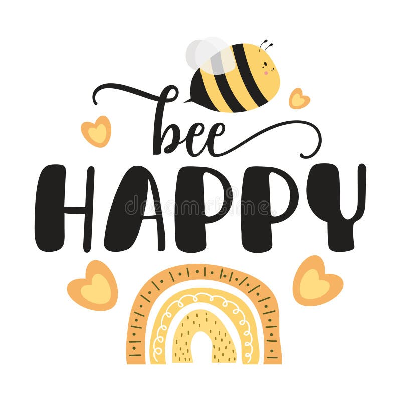 Motivational Inspirational Quotes Design with Bees Illustration. Honey ...