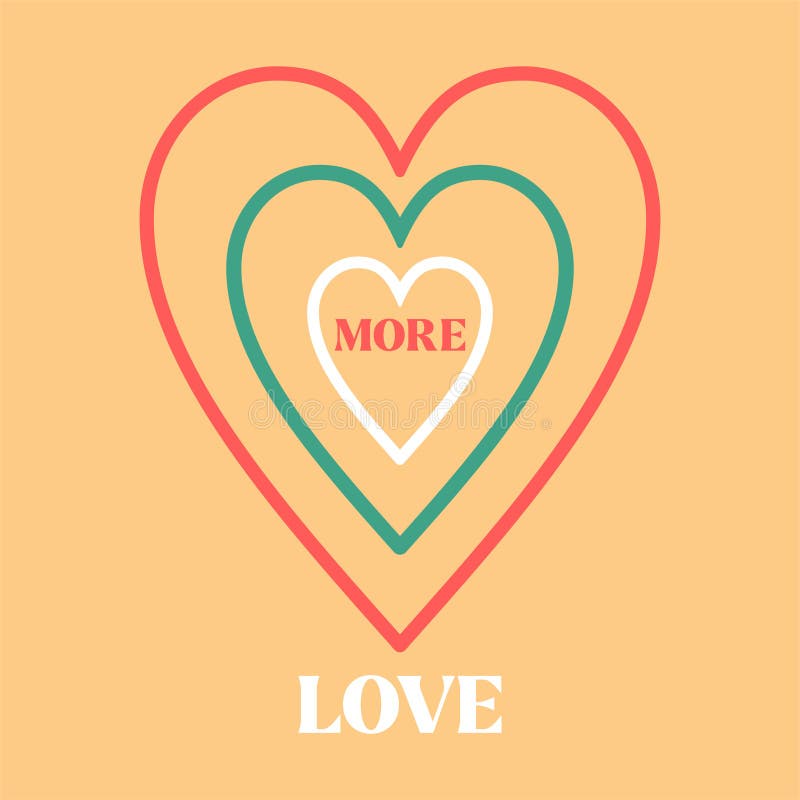 MORE LOVE, Line Heart, Illustration Vector Stock Vector - Illustration ...