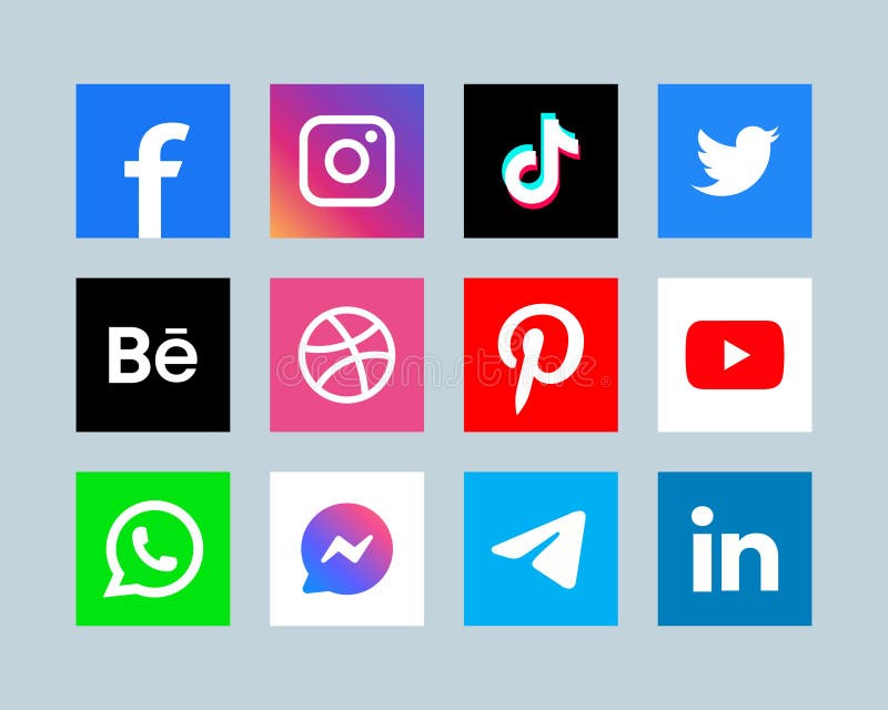 Popular Social Network Logo Icons Editorial Stock Image - Illustration ...