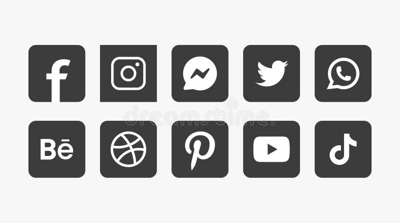 Popular Social Network Logo Icons Editorial Stock Photo - Illustration ...