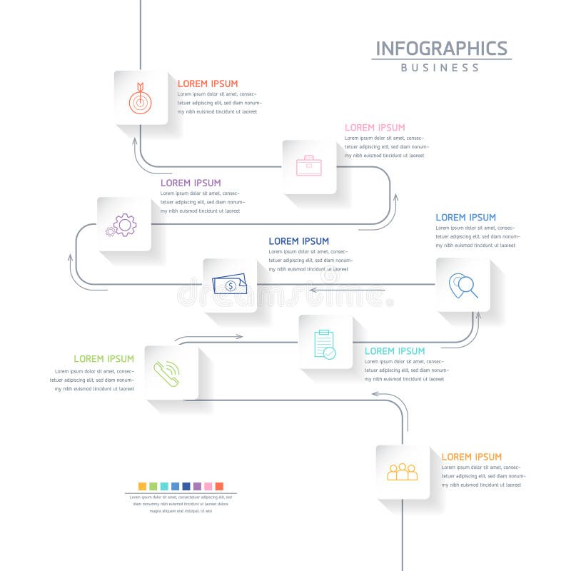Vector Business Presentation Timeline Connecting Steps Infographic ...