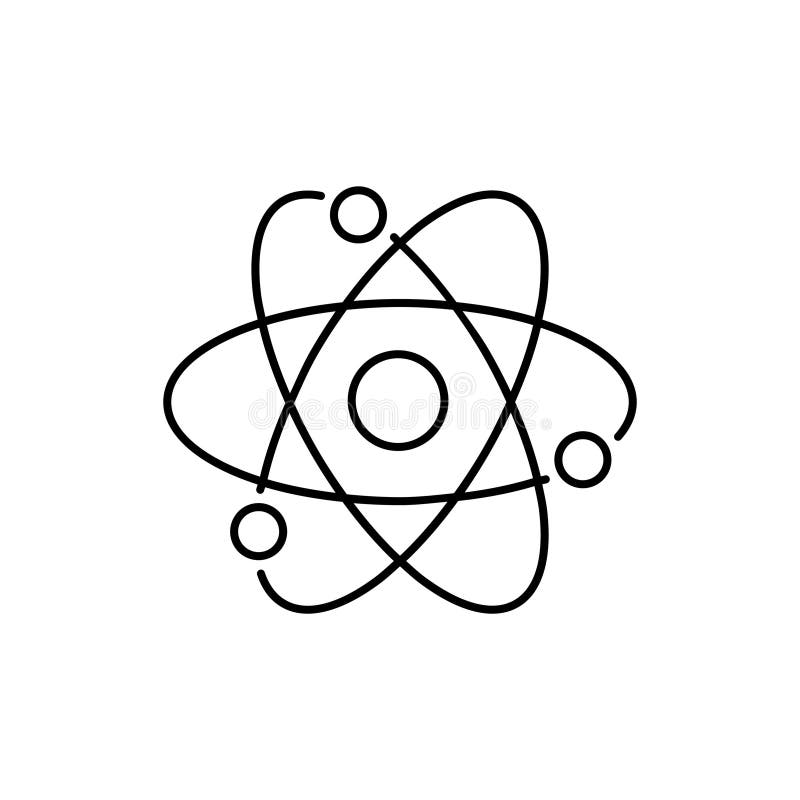 Atom Line Icon, Outline Vector Sign, Linear Style Pictogram Isolated on ...