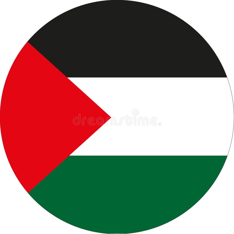 The Beautiful Flag of Palestine in Round Shape - Palestine Stock ...