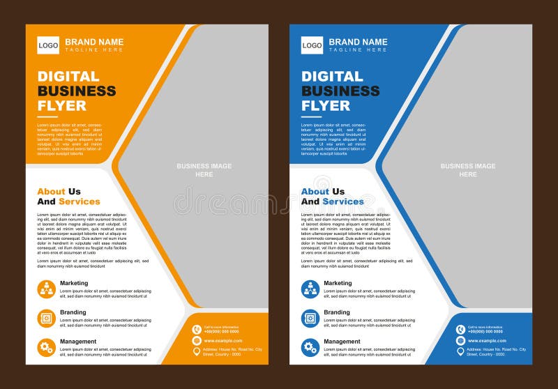 Digital Business Flyer Design Template Stock Vector - Illustration of ...