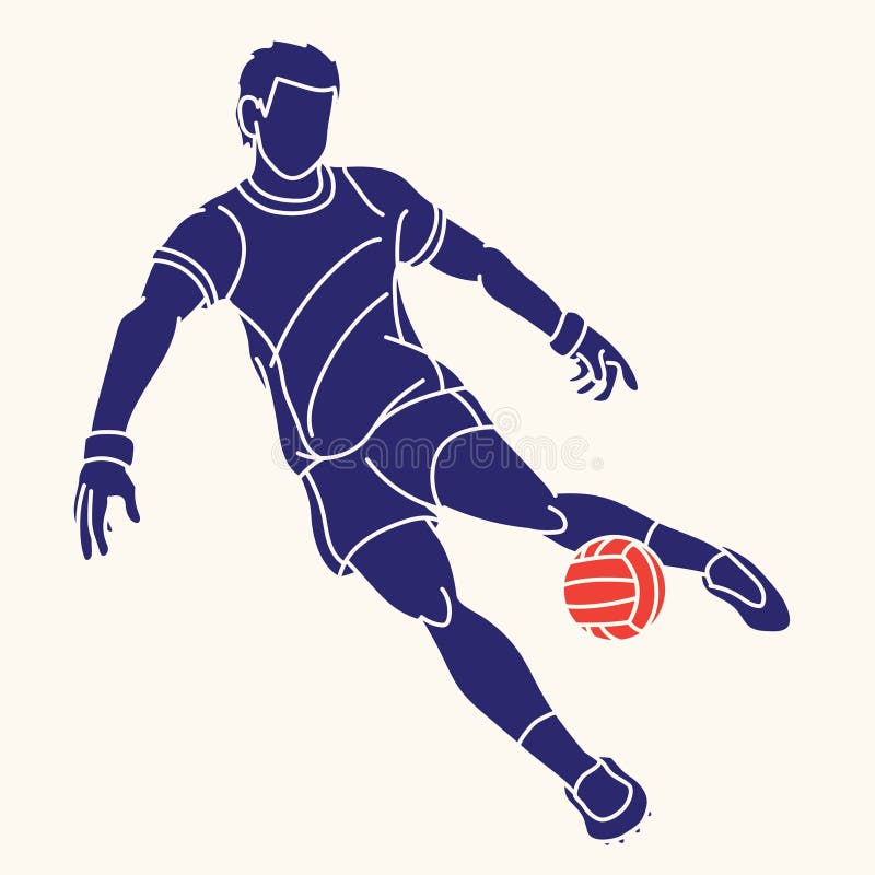 Gaelic Football Male Player Action Cartoon Graphic Vector Stock Vector ...
