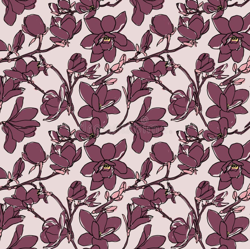 Flower Orchid The Orchid Plant Seamless Vector Pattern With Flowers
