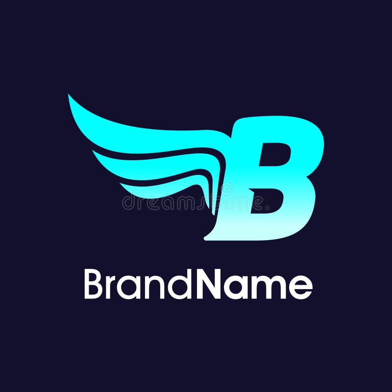 Modern Initial B Wing Logo stock vector. Illustration of isolated ...