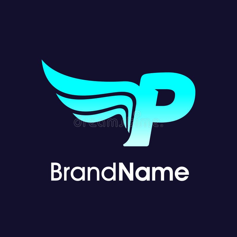 Modern Initial P Wing Logo stock vector. Illustration of company ...