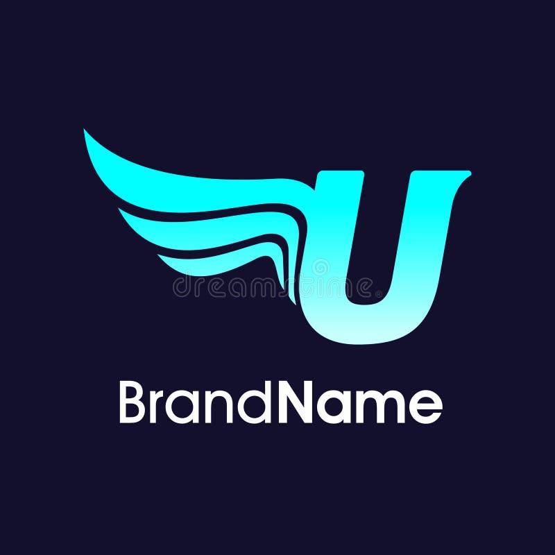 Modern Initial U Wing Logo stock vector. Illustration of bird - 272761681