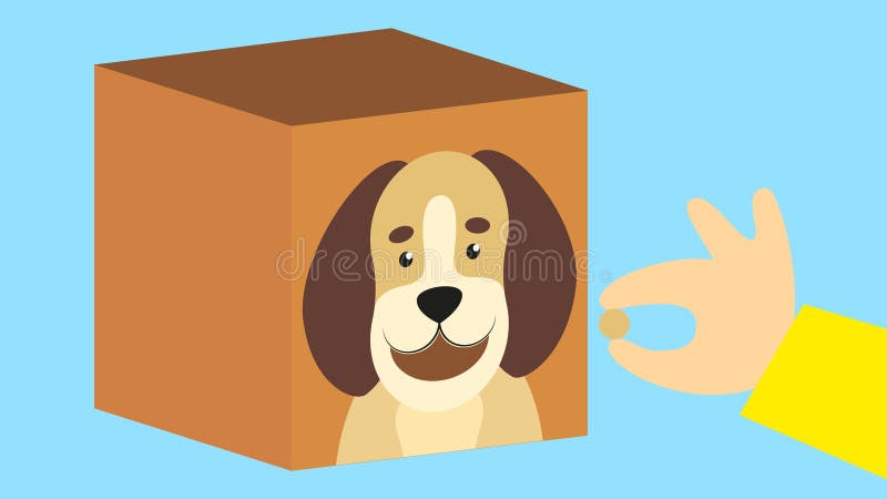 Cute Dog in a Box. Vector Illustration Stock Vector - Illustration of ...