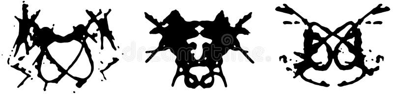 Ink Blot for Psychiatric Evaluations. Rorschach Test. Vector Set of ...