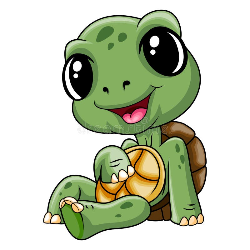 Cute baby turtle a sitting stock vector. Illustration of mascot - 272866890