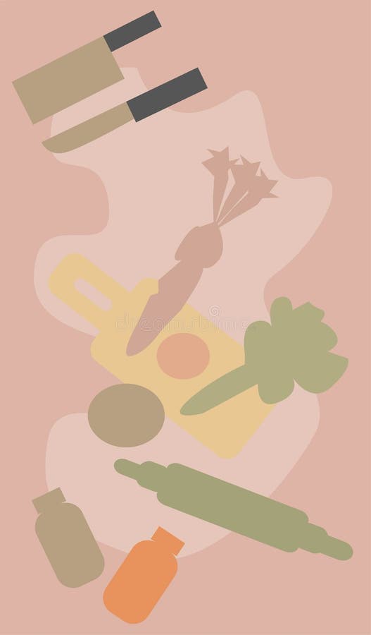 Minimalist Kitchen and Cooking Theme Background Vector Stock Vector ...