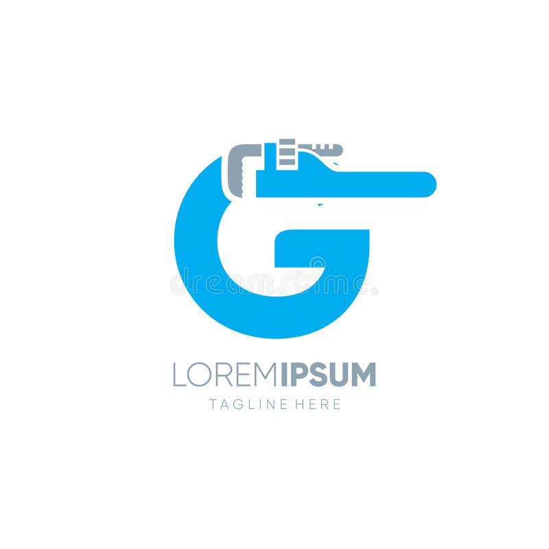 Letter G Initial Pipe Wrench Logo Design Vector Icon Graphic Emblem ...