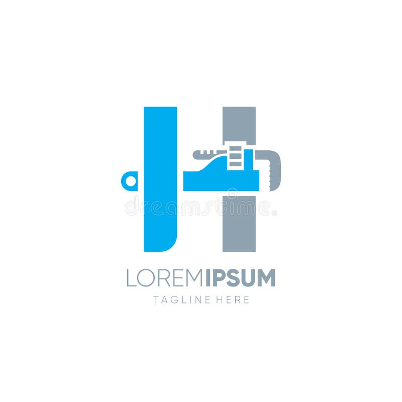 Letter H Initial Pipe Wrench Logo Design Vector Icon Graphic Emblem ...
