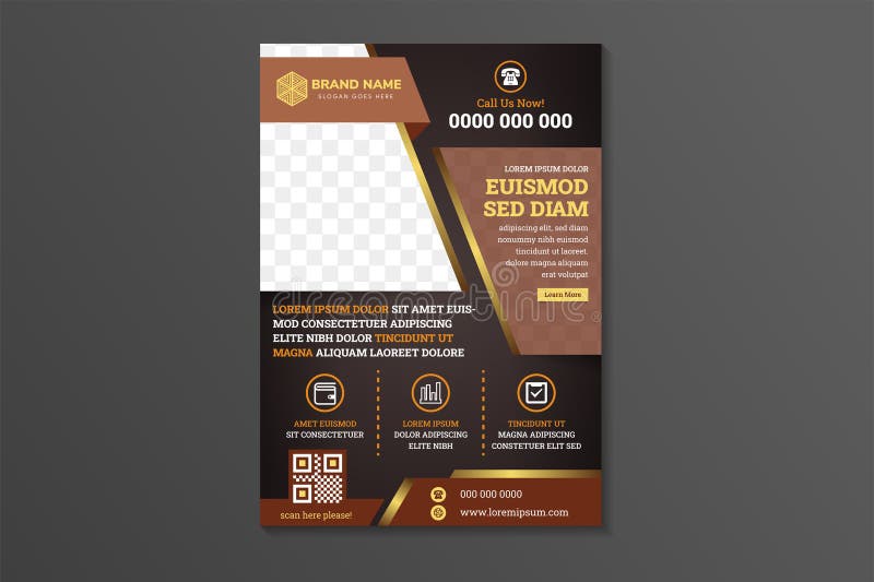 Modern Abstract Flyer Design Template Use Vertical Layout with Dummy ...