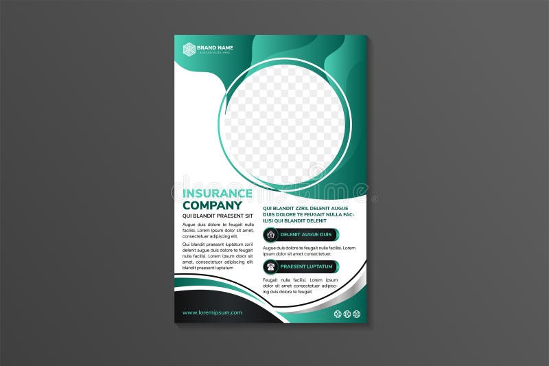 Insurance Company Flyer Design Template Use Vertical Layout Stock ...