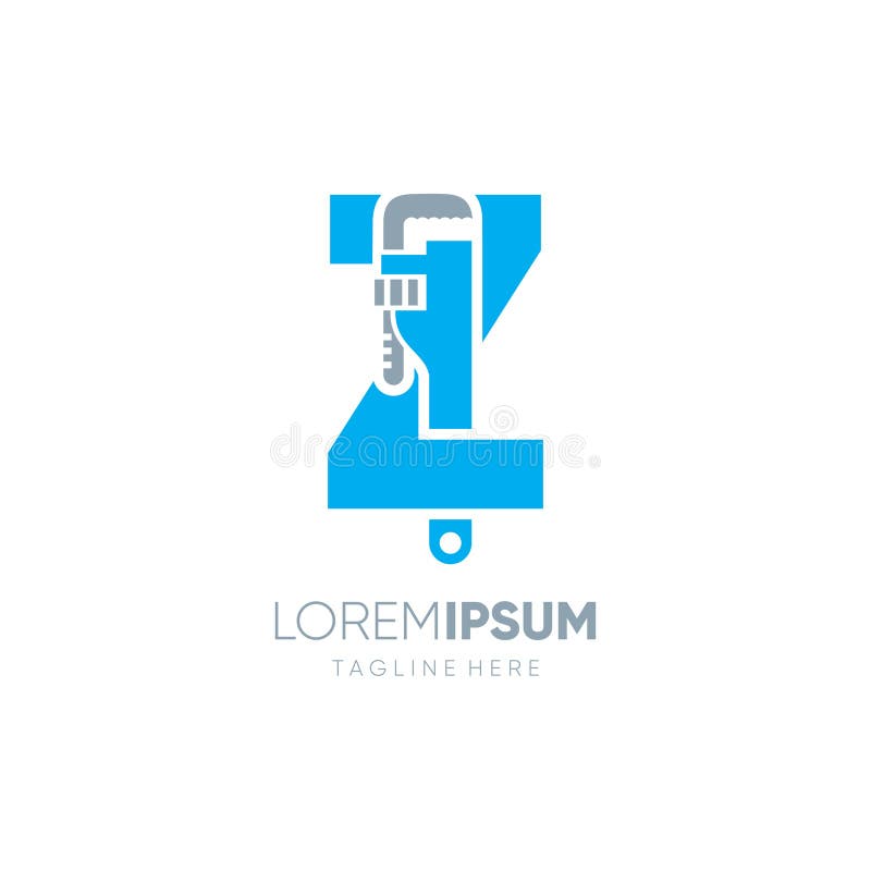 Letter Z Initial Pipe Wrench Logo Design Vector Icon Graphic Emblem ...