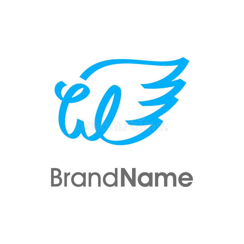 Initial W RIbbon Wing Logo stock vector. Illustration of brand - 273141023