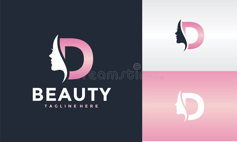Letter D Beauty Women Face Logo Design Vector Stock Illustrations – 26 ...