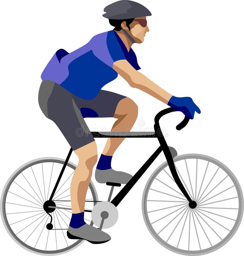 Man Riding Bike Sport Health Vector Stock Vector - Illustration of ...