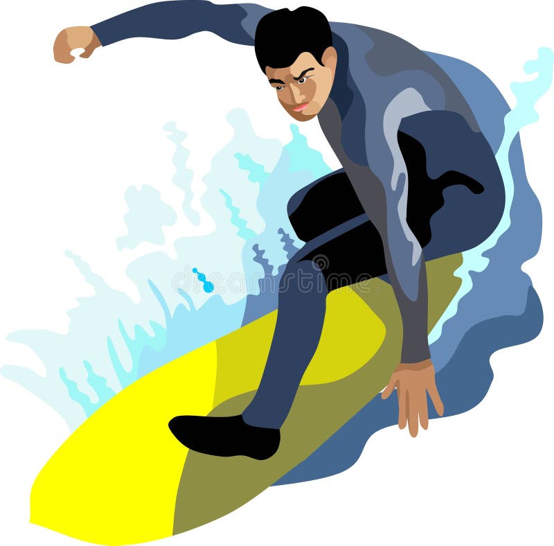 Surfing Sport Game Ocean Wave Vector Stock Vector - Illustration of ...