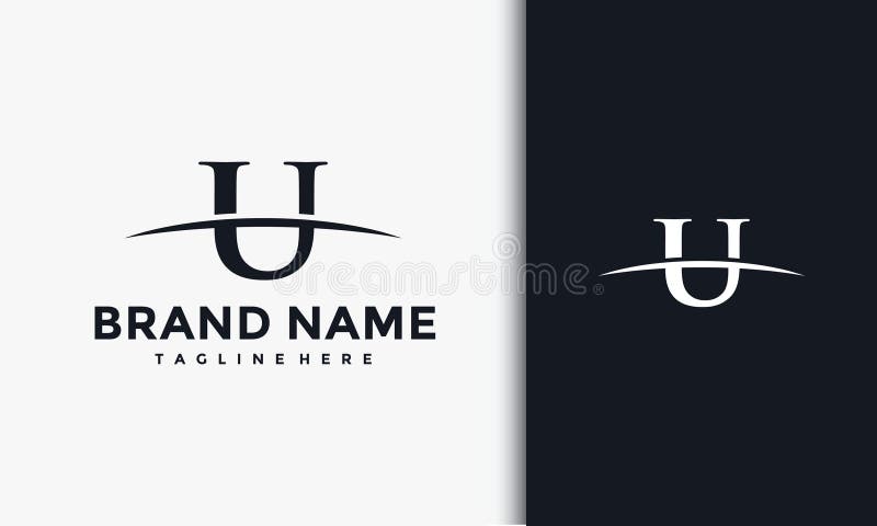 Initials U Curved Outline Logo Stock Illustration - Illustration of ...