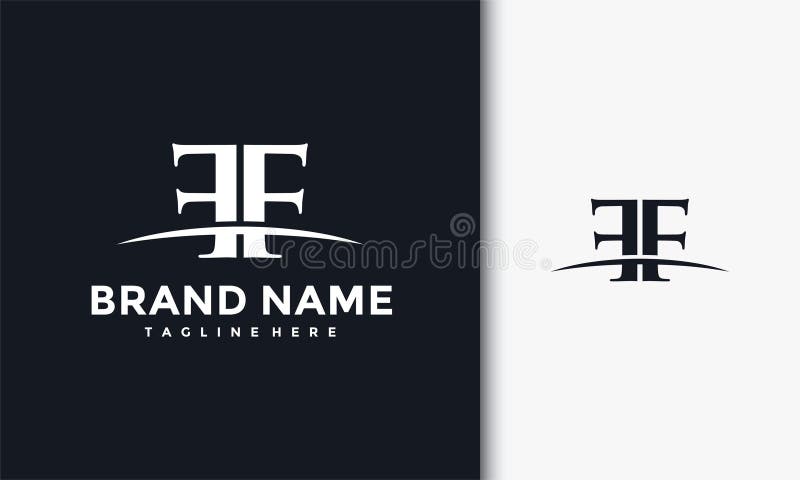 Monogram Letter FF Curved Logo Stock Illustration - Illustration of ...