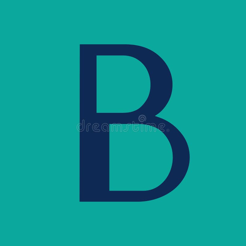 Letter B Typography Logo Design Template Element. Navy Blue Letter B ...