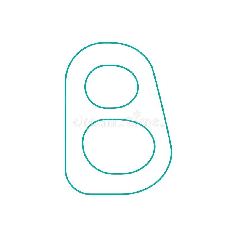 Blue Color Outline on White Background. Letter B Conceptual Text Design ...