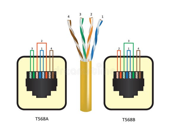 UTP Ethernet Cabling Standards Stock Vector - Illustration of cable ...