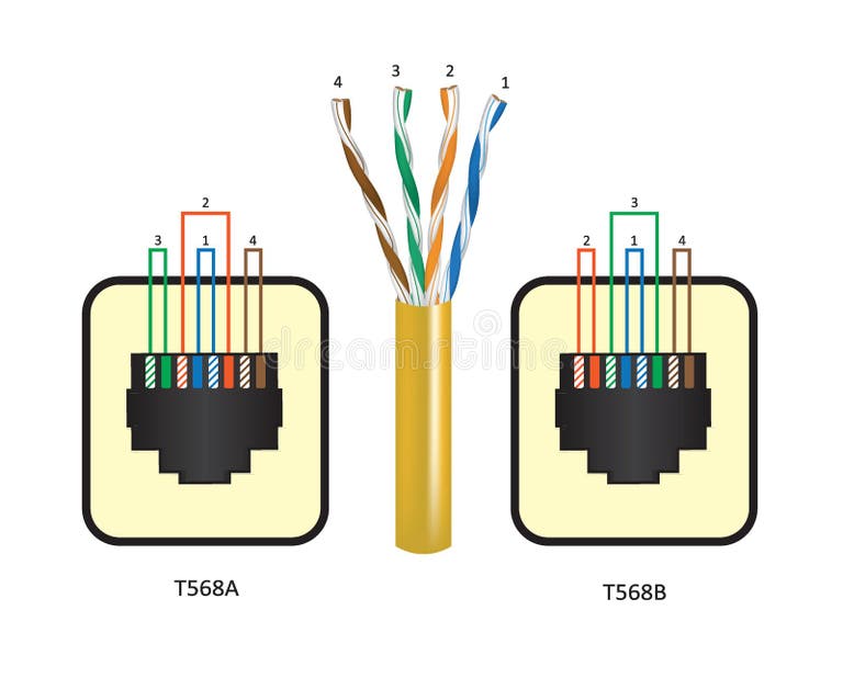UTP Ethernet Cabling Standards Stock Vector - Illustration of cable ...