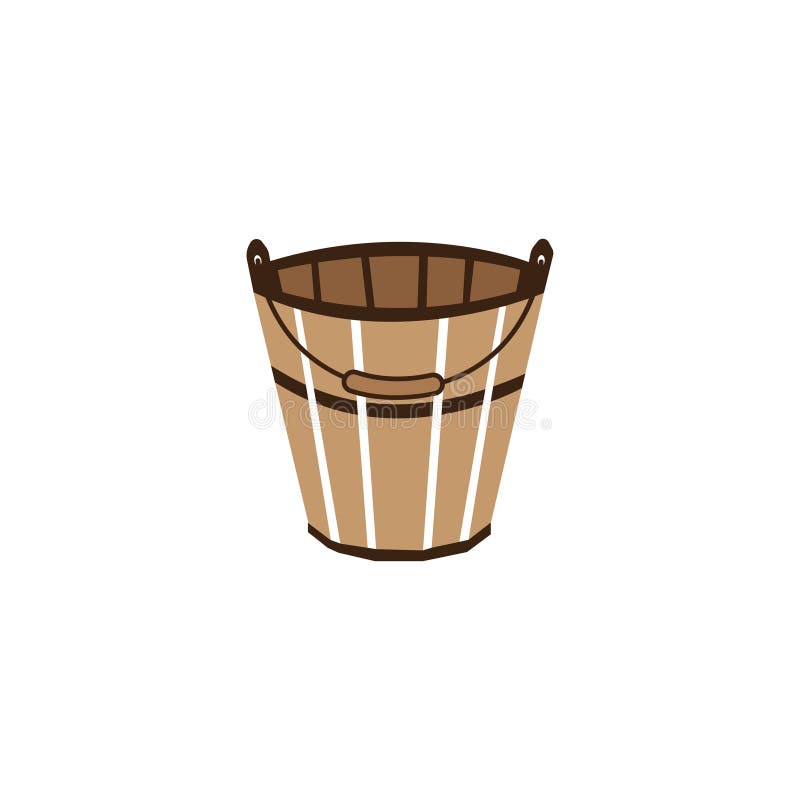 Bucket Icon Wood Illustration Design Vector Stock Vector - Illustration ...
