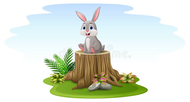 Cartoon Bunny Tree Trunk Stock Illustrations – 83 Cartoon Bunny Tree ...