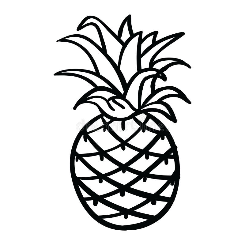 Outline pineapple vector. stock vector. Illustration of dragon - 273808561