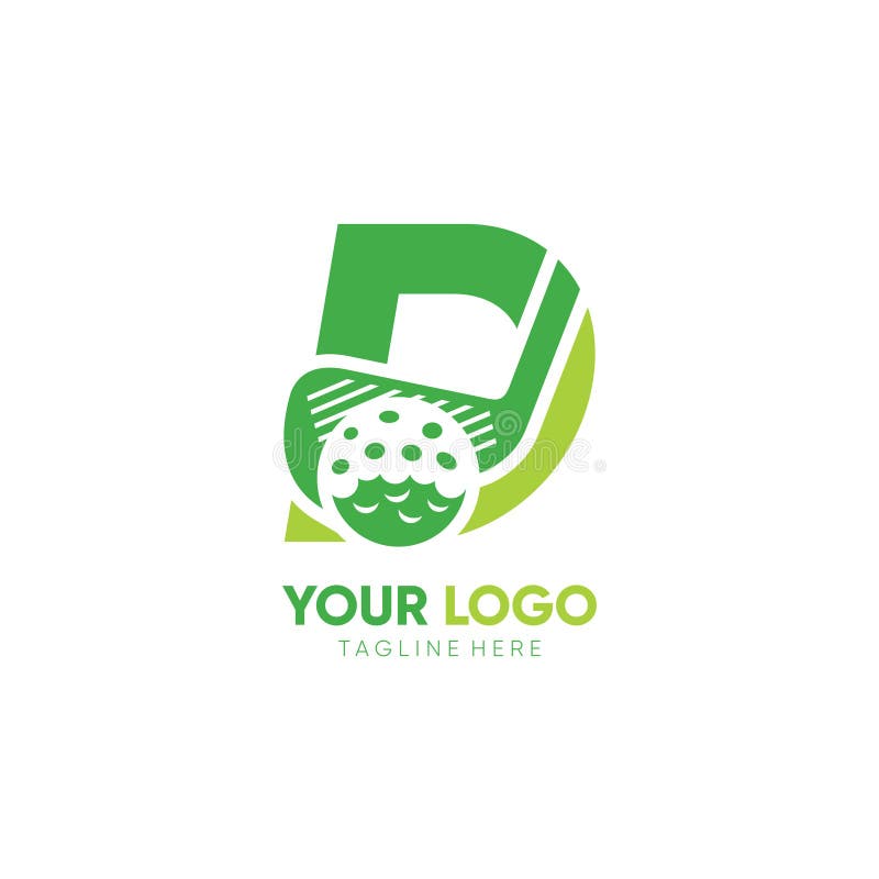 Letter D Initial Stick Golf Logo Design Vector Icon Graphic Emblem ...