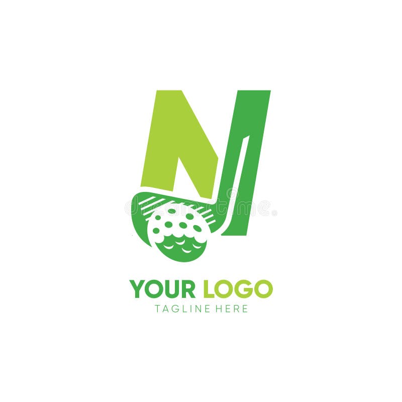 Letter N Initial Stick Golf Logo Design Vector Icon Graphic Emblem ...