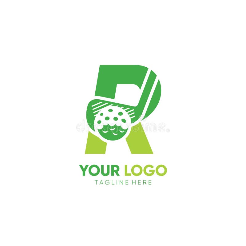 Letter R Initial Stick Golf Logo Design Vector Icon Graphic Emblem ...
