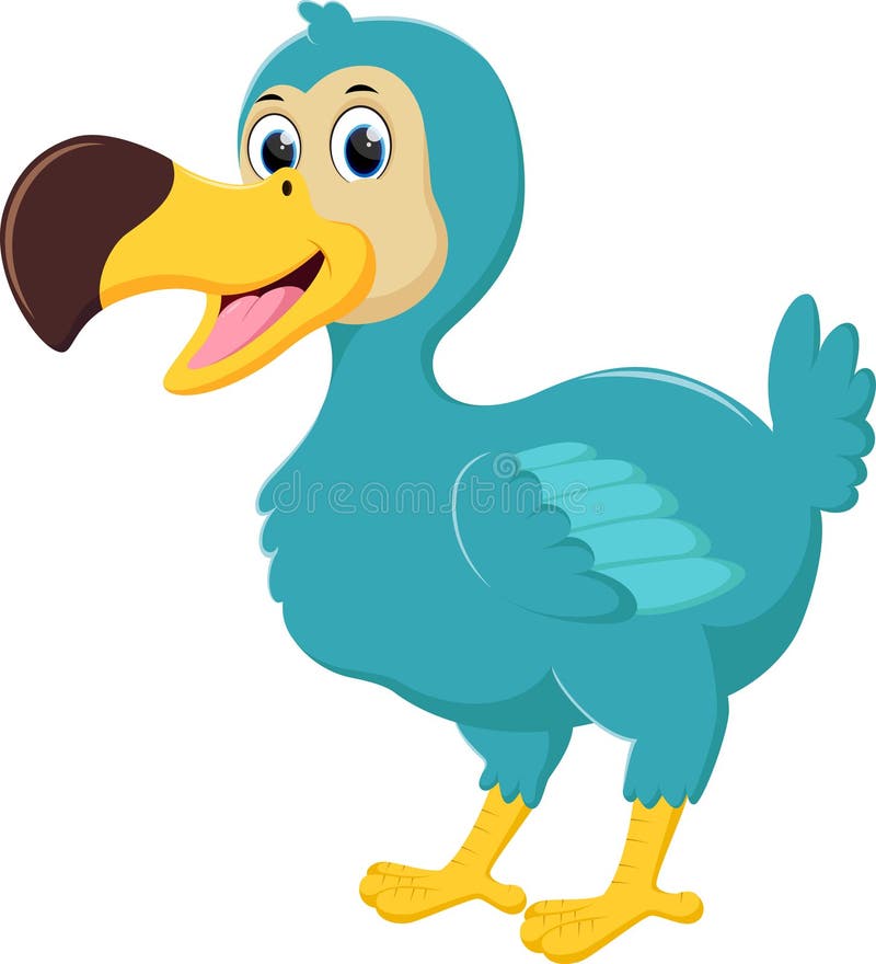 Cartoon Happy Dodo Bird Isolated on White Stock Illustration ...