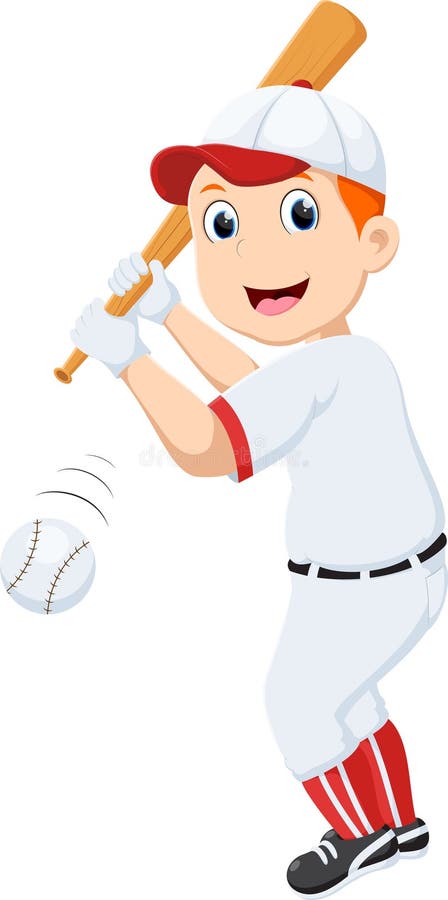 Kid Hitting Baseball Clipart