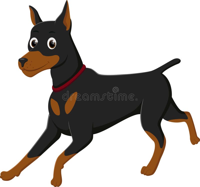 Cartoon Cute Dog Miniature Pinscher Stock Illustration - Illustration ...