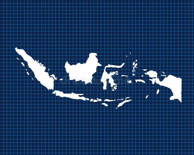 White Map Design Isolated on Blue Neon Grid with Dark Background of ...