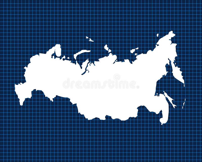 White Map Design Isolated on Blue Neon Grid with Dark Background of ...